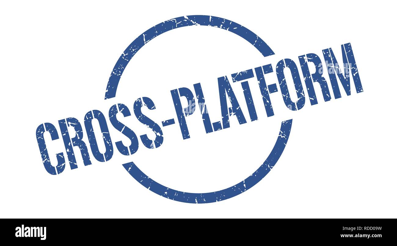 cross-platform blue round stamp Stock Vector Image & Art - Alamy