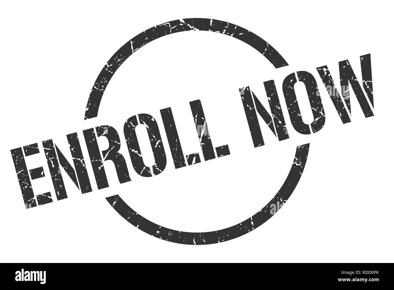 enroll now black round stamp Stock Vector Image & Art - Alamy