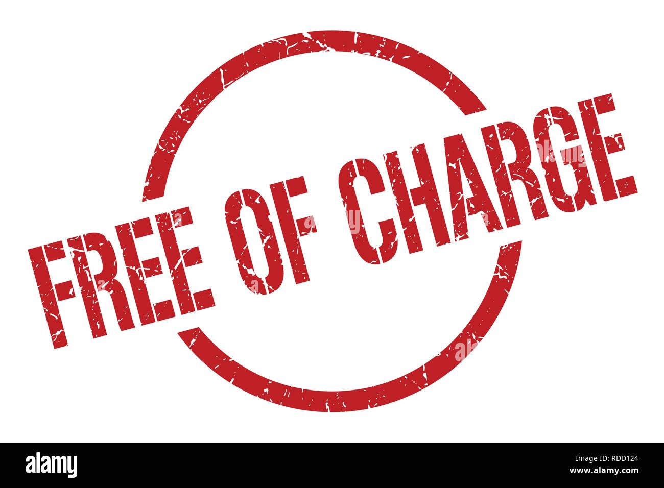 free of charge red round stamp Stock Vector Image & Art - Alamy