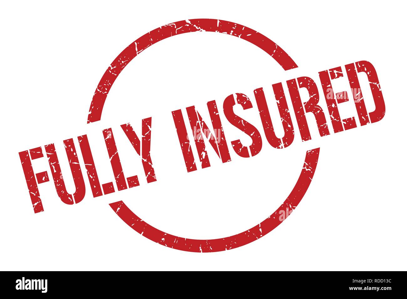 fully insured red round stamp Stock Vector Image & Art - Alamy