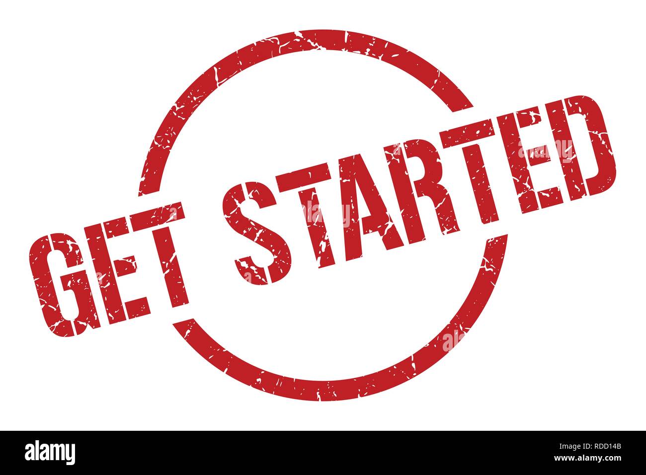 get started red round stamp Stock Vector Image & Art - Alamy
