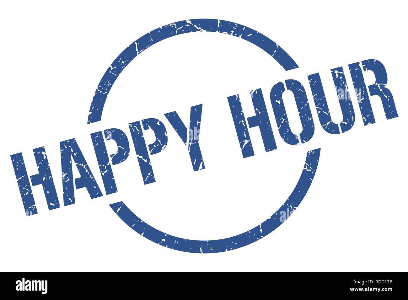 happy hour blue round stamp Stock Vector Image & Art - Alamy