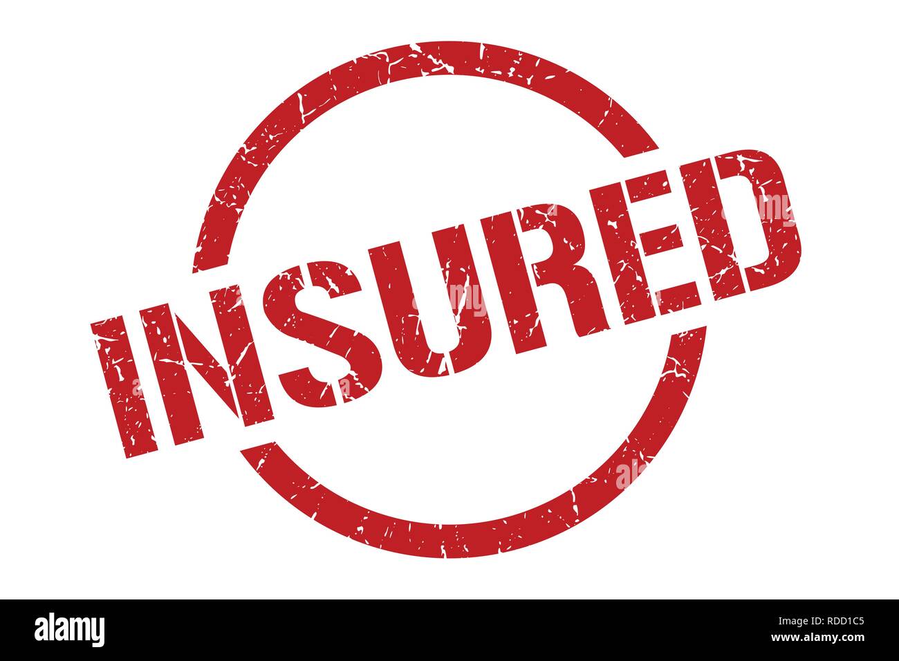 Insured red round stamp hi-res stock photography and images - Alamy