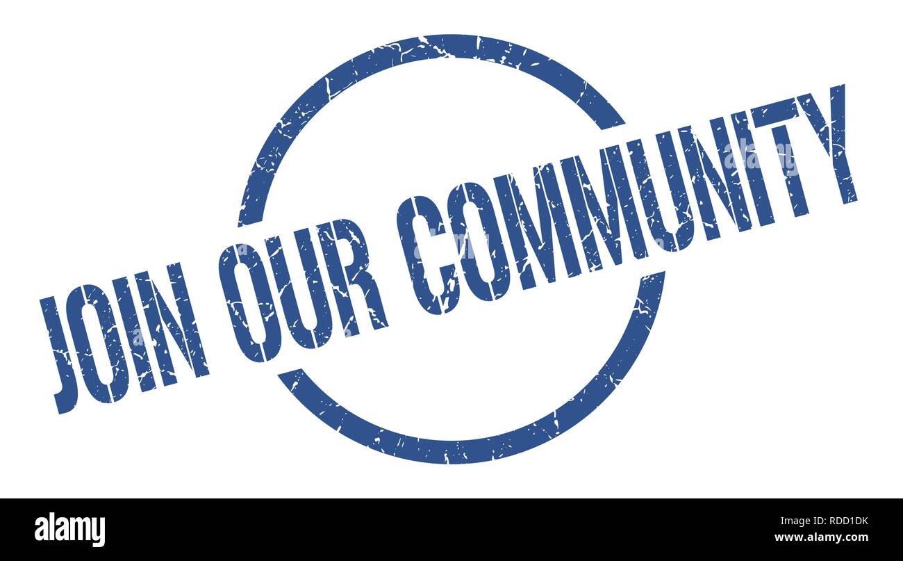 join our community blue round stamp Stock Vector Image & Art - Alamy
