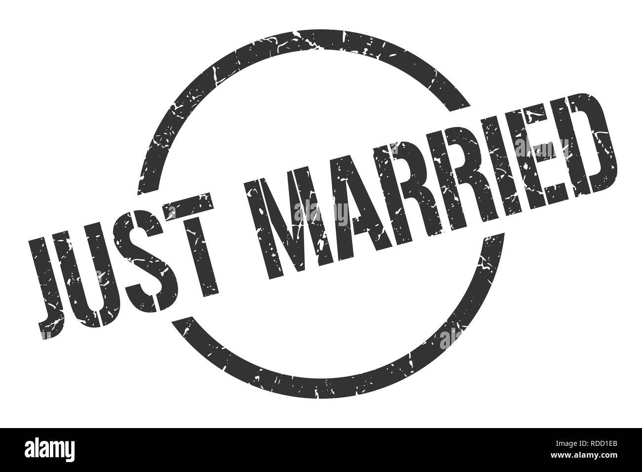 Just Married Black Round Stamp Stock Vector Image And Art Alamy