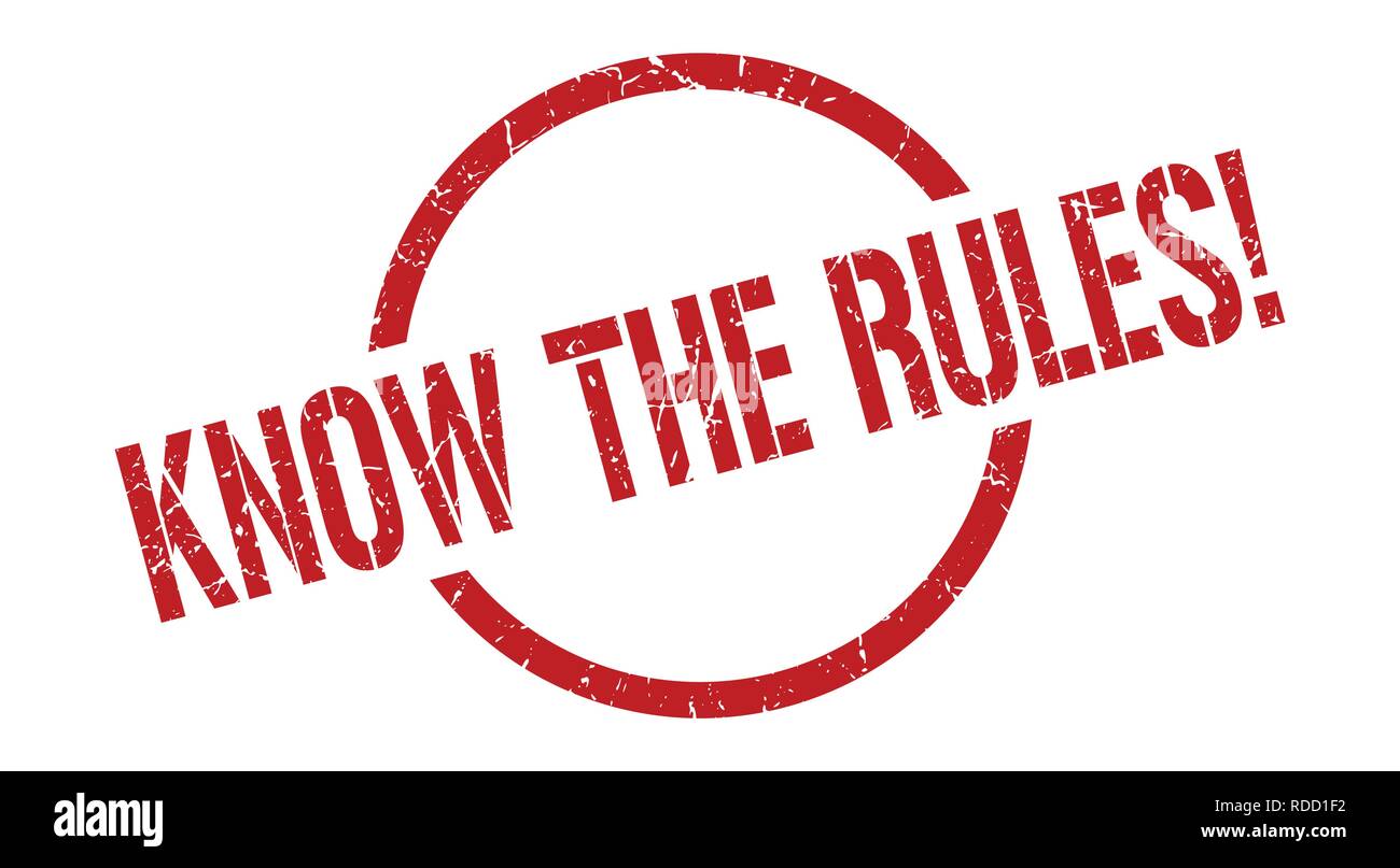 know the rules! red round stamp Stock Vector Image & Art - Alamy