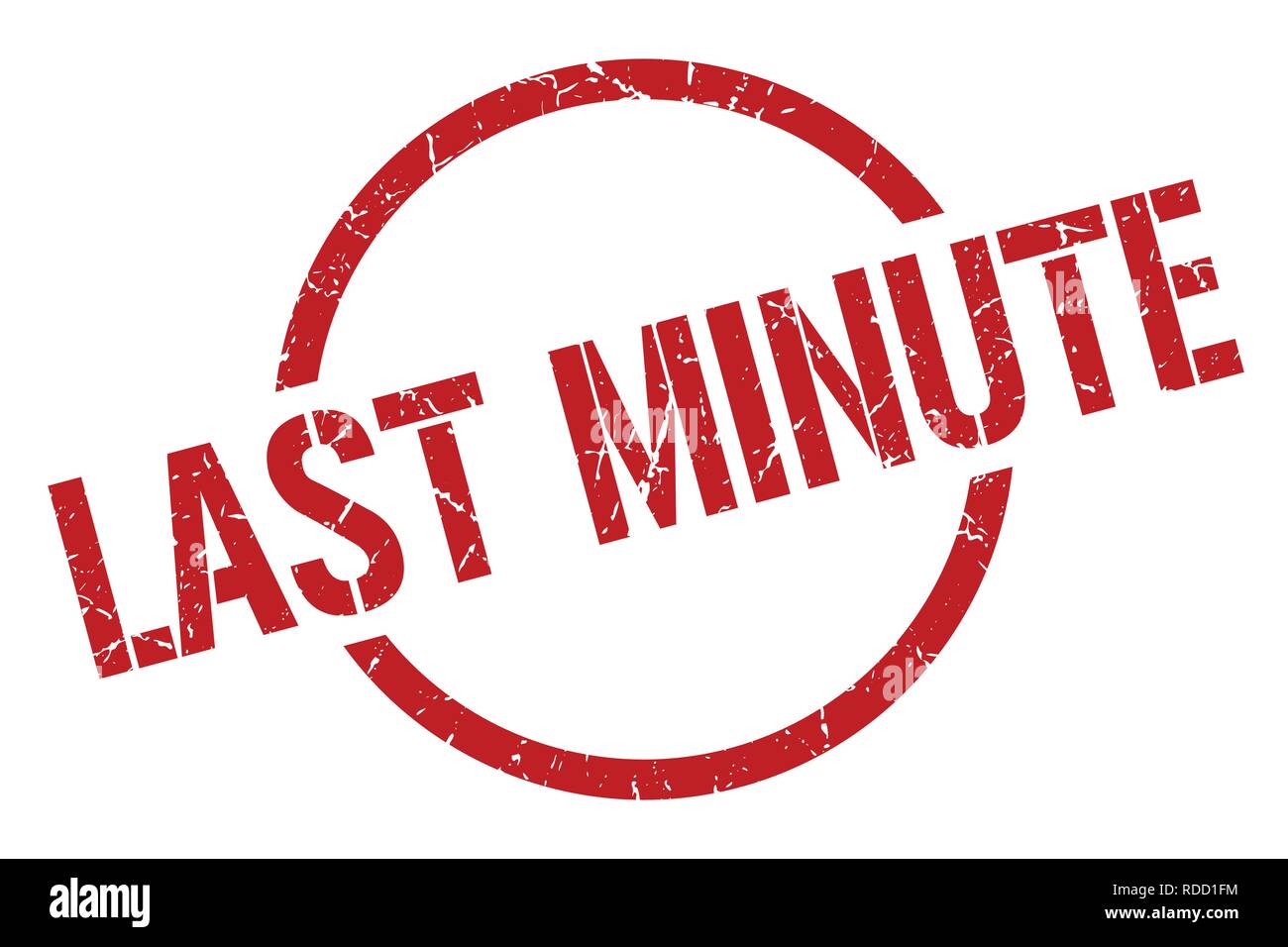 last minute red round stamp Stock Vector Image & Art - Alamy