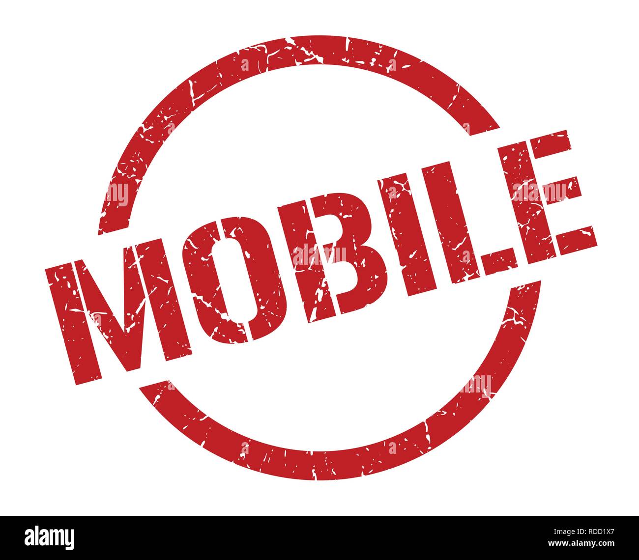 mobile red round stamp Stock Vector Image & Art - Alamy