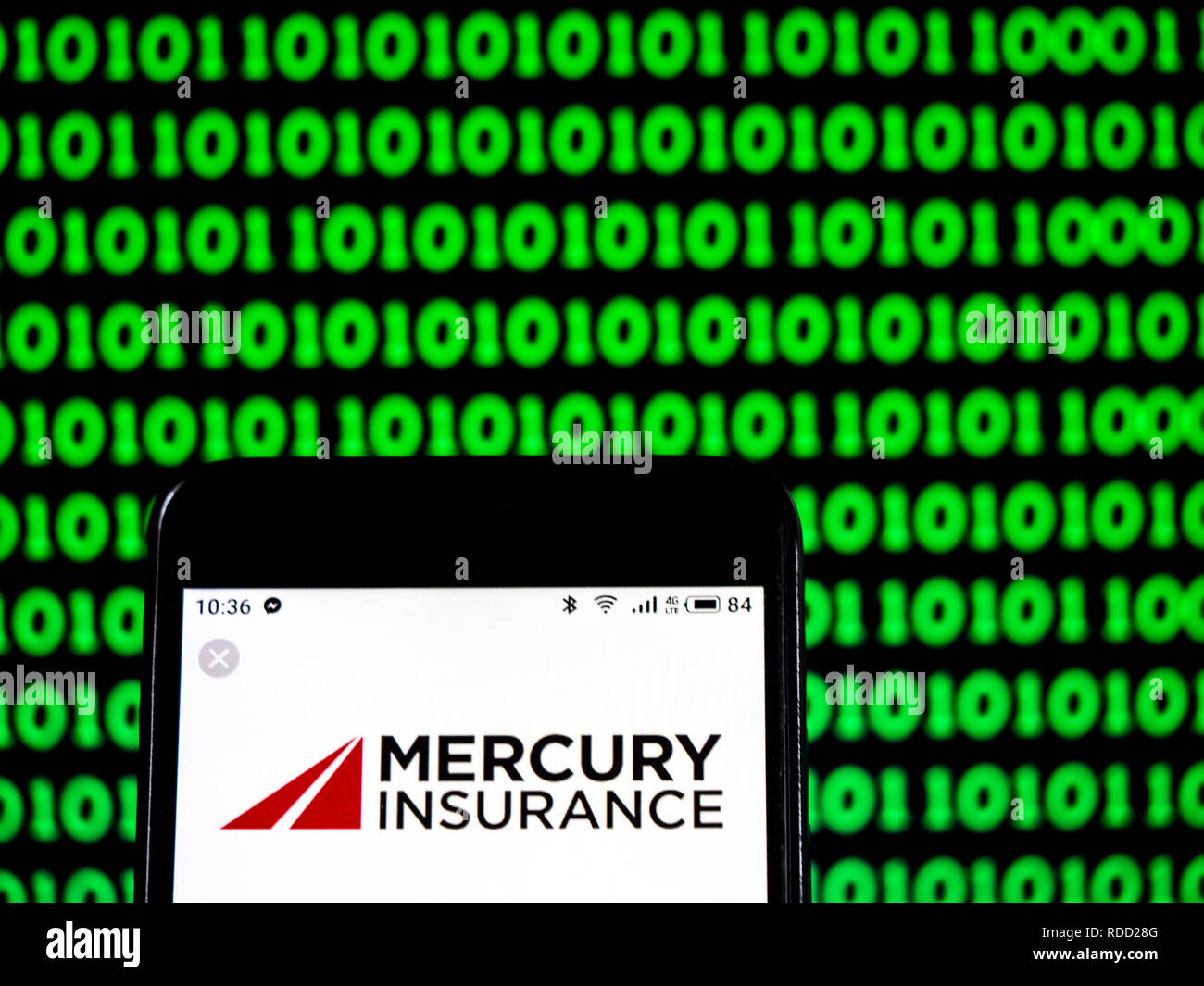 Mercury General Insurance company logo seen displayed on smart phone ...