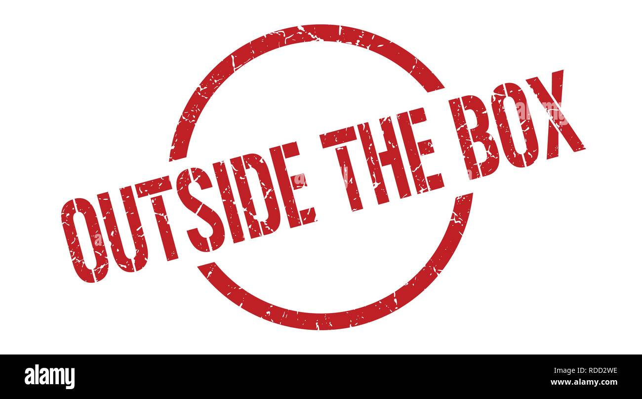 outside the box red round stamp Stock Vector Image & Art - Alamy