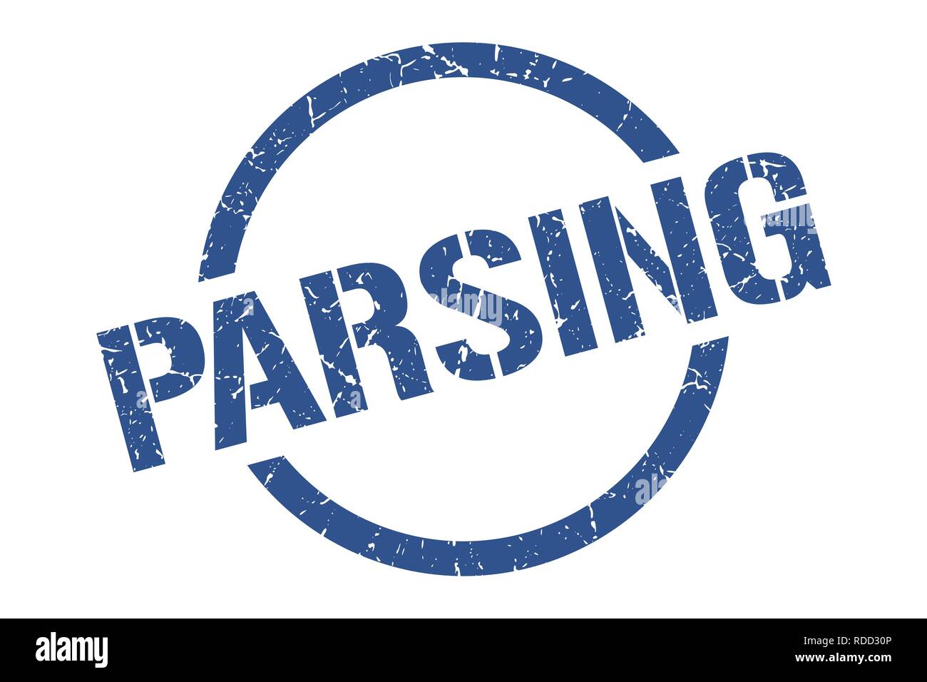 parsing blue round stamp Stock Vector Image & Art - Alamy