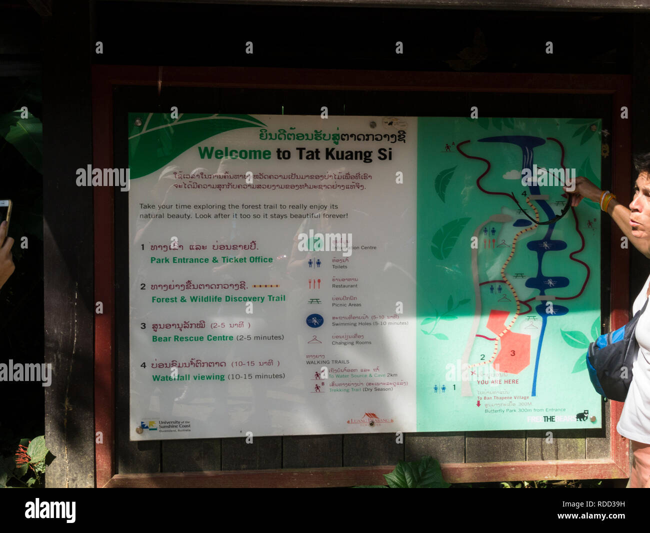 Map of Kuang Si Waterfalls Park also known as Tat Kuang Si Waterfalls ...