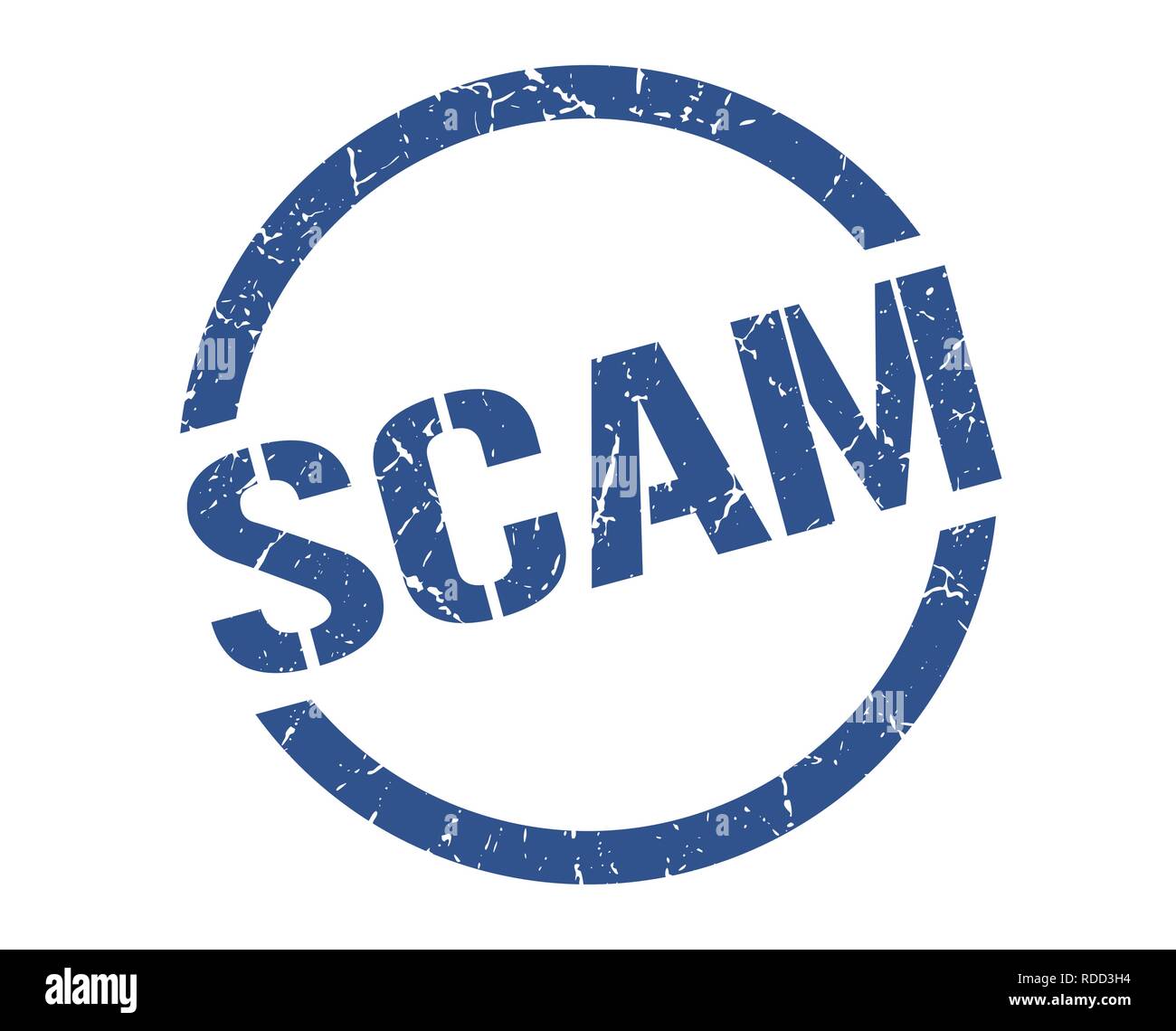 scam blue round stamp Stock Vector Image & Art - Alamy