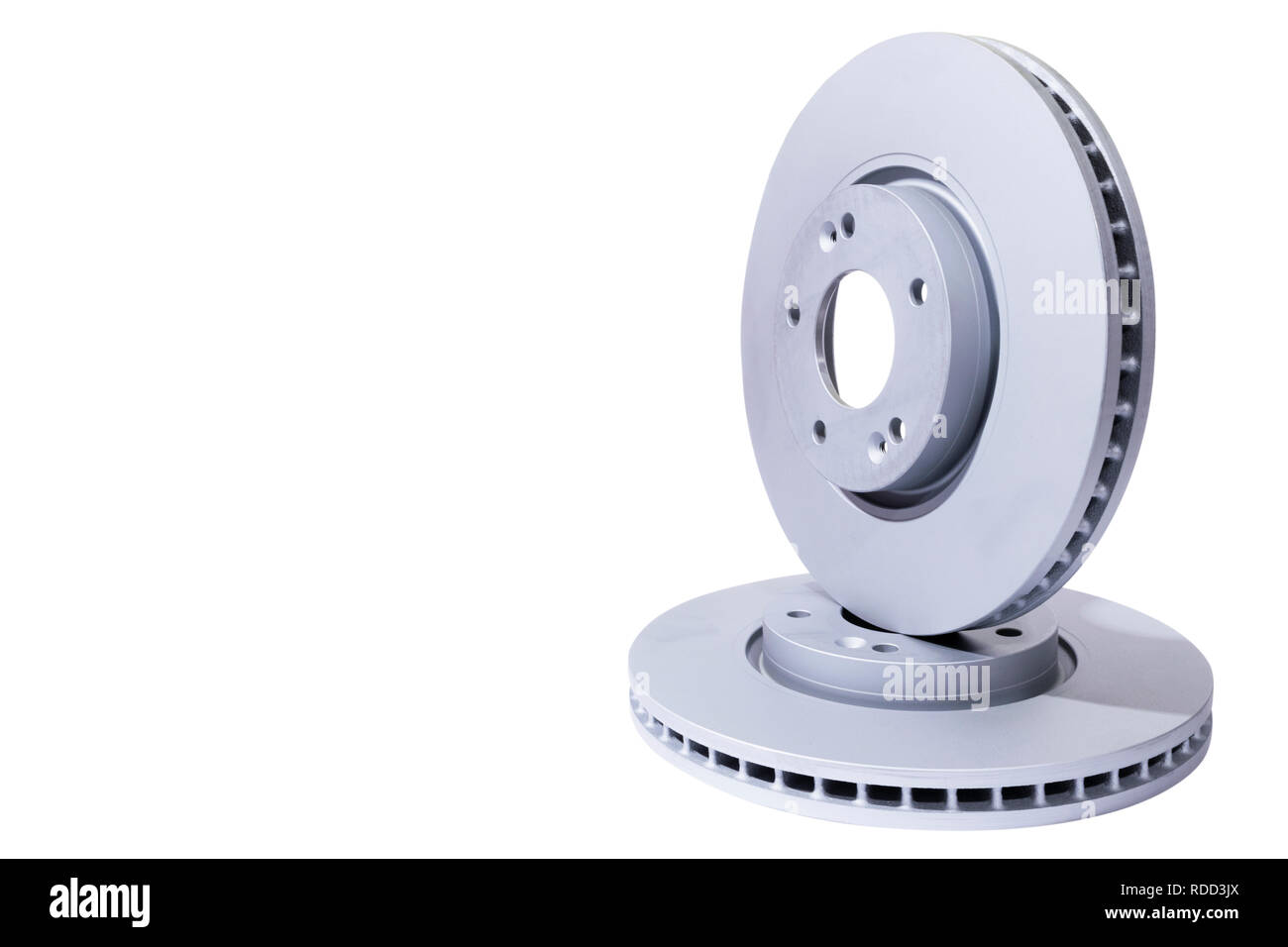 Two Car Brake disc isolated on white background. Auto parts. Brake disc ...