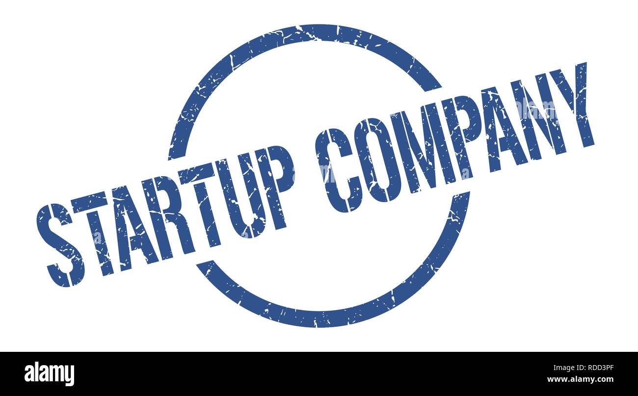 startup company blue round stamp Stock Vector Image & Art - Alamy