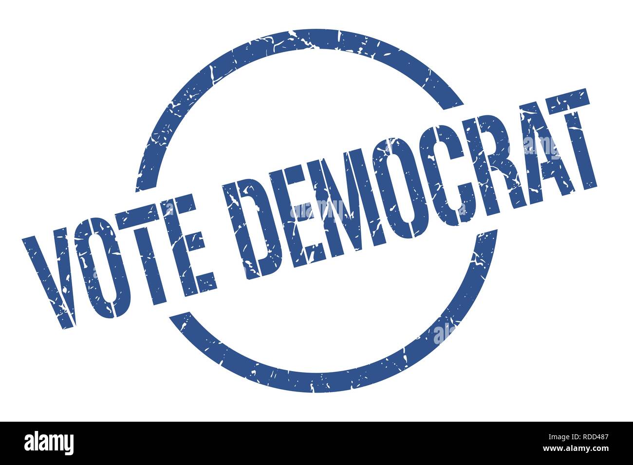 vote democrat blue round stamp Stock Vector Image & Art - Alamy