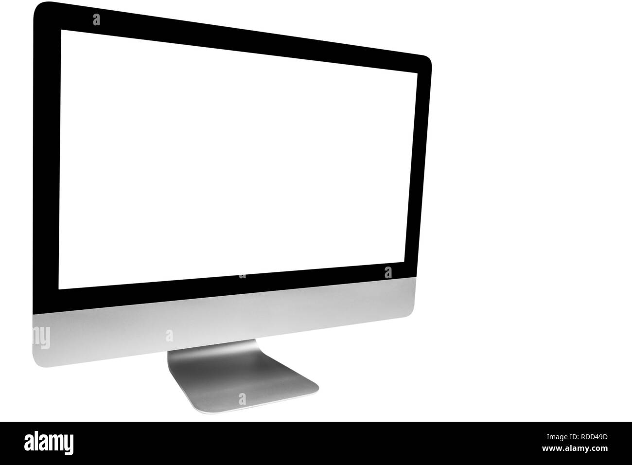 Laptop computer PC with blank screen mock up isolated on white ...