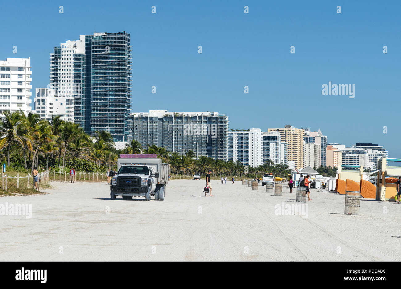 23 December 2018 - South Beach Miami, Florida, USA. People share the ...