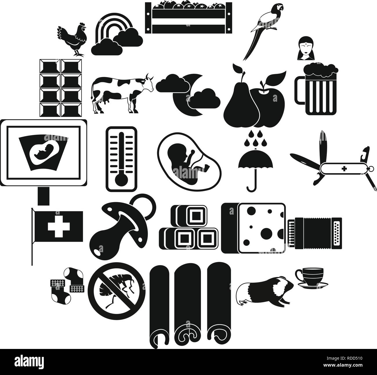 Cow icons set, simple style Stock Vector Image & Art - Alamy