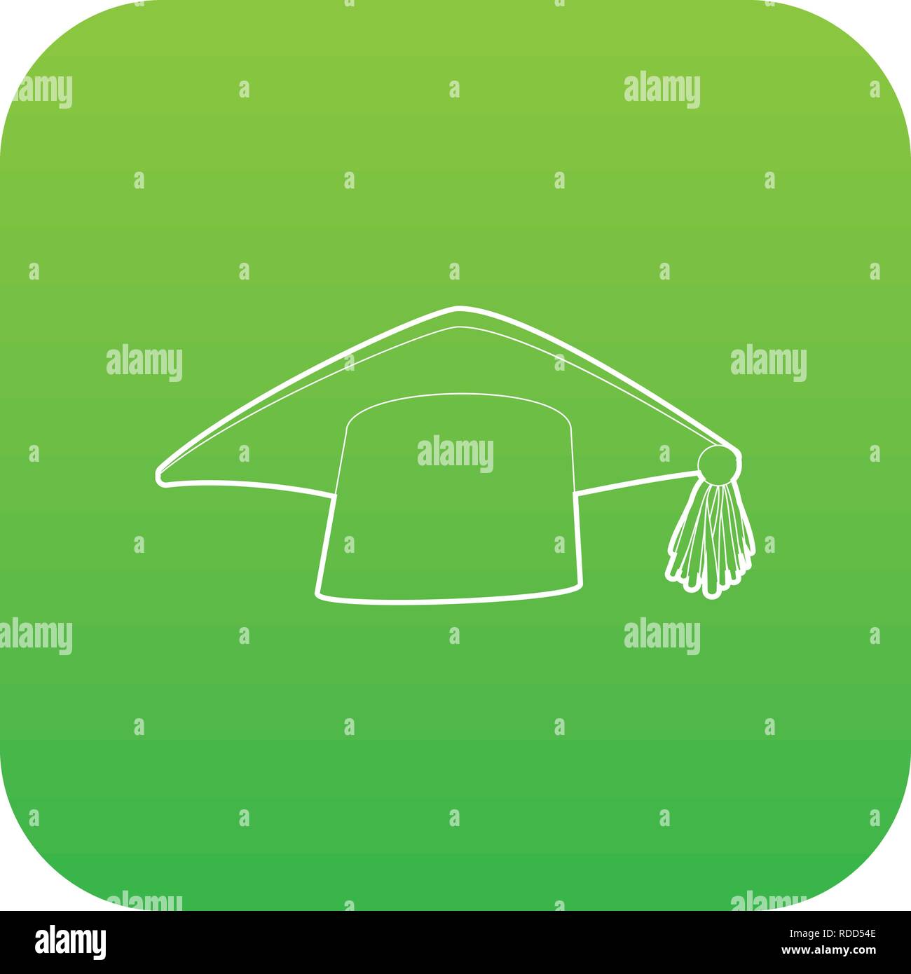 Graduation cap icon green vector Stock Vector Image & Art - Alamy