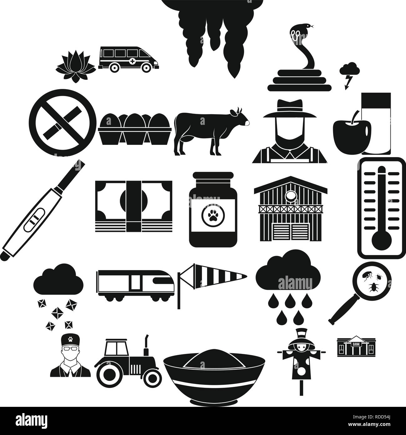 Tillage icons set, simple style Stock Vector Image & Art - Alamy