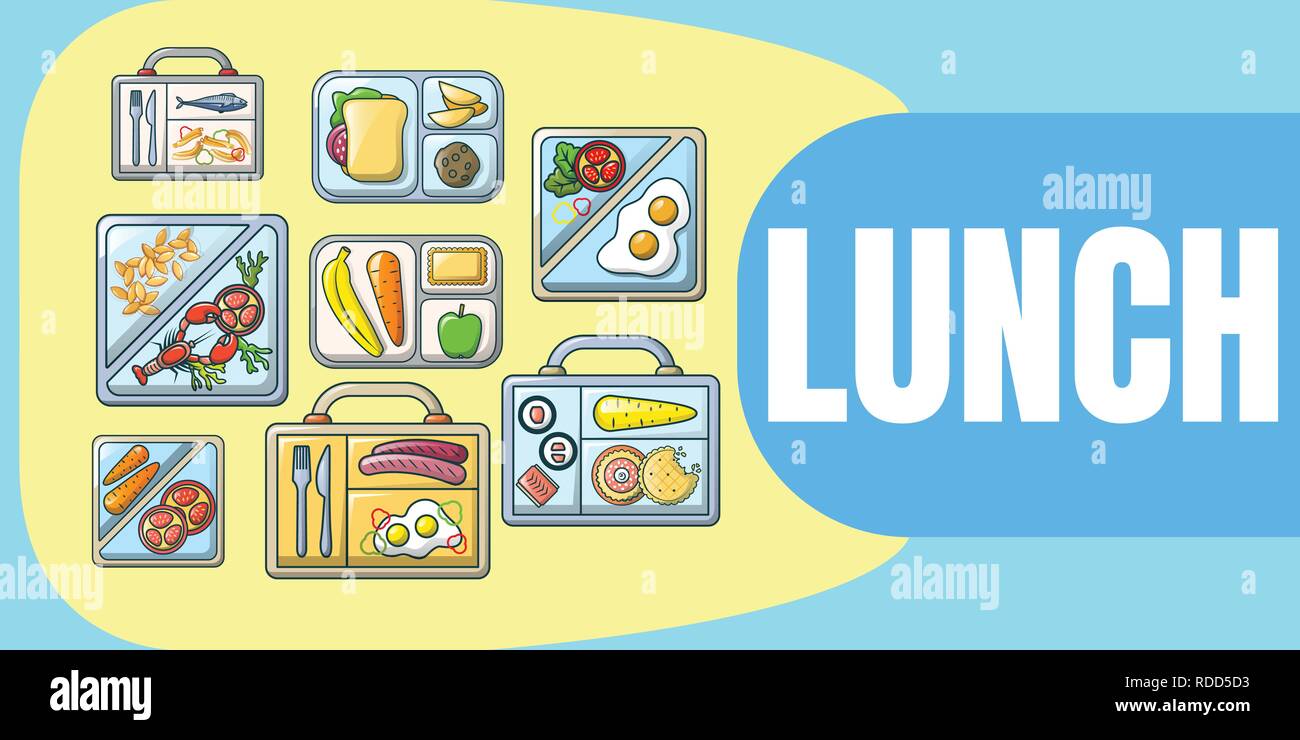 Lunch concept banner, cartoon style Stock Vector Image & Art - Alamy