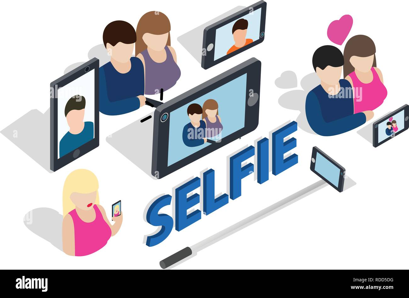 Selfie clip art, isometric style Stock Vector Image & Art - Alamy