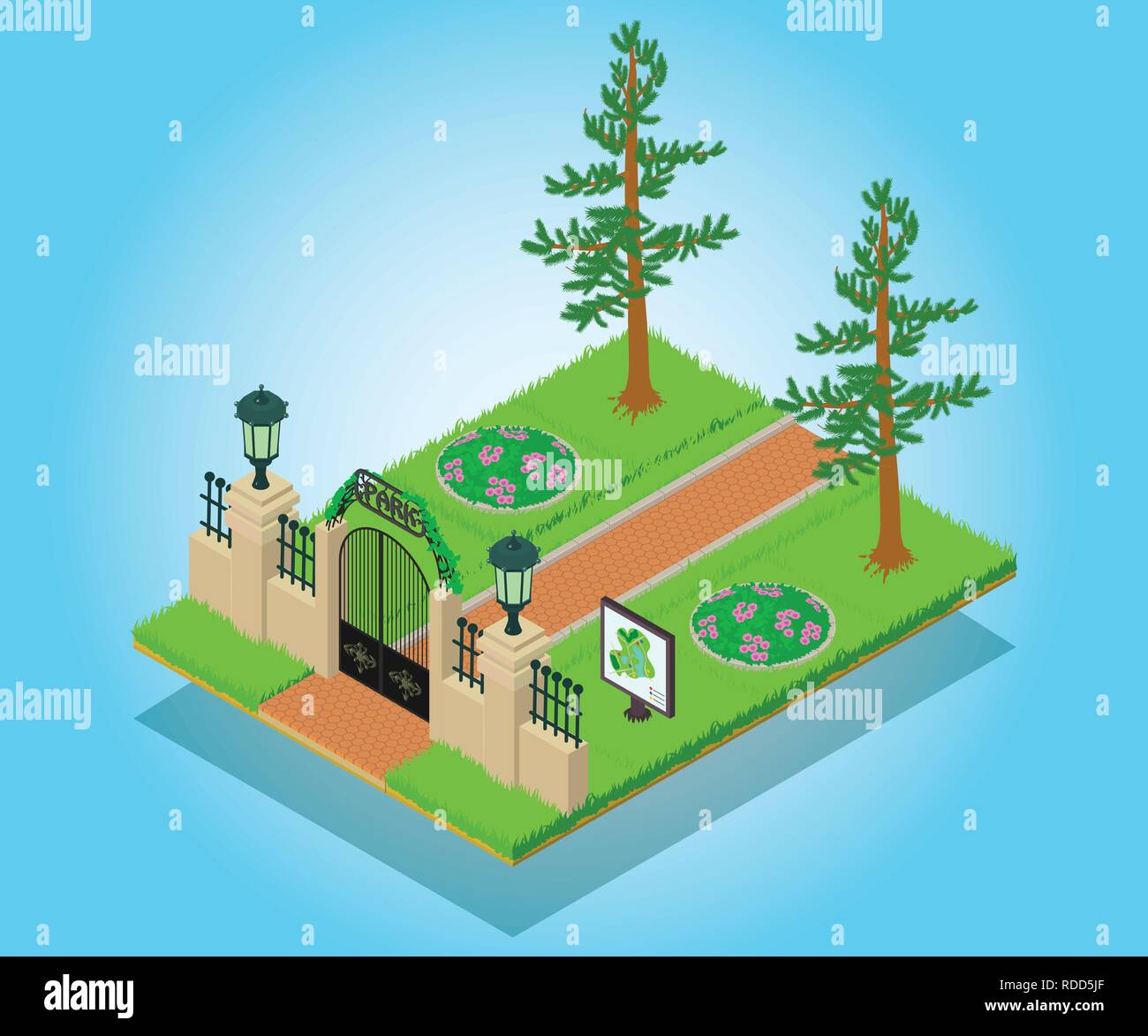 Alleyway garden Stock Vector Images - Alamy