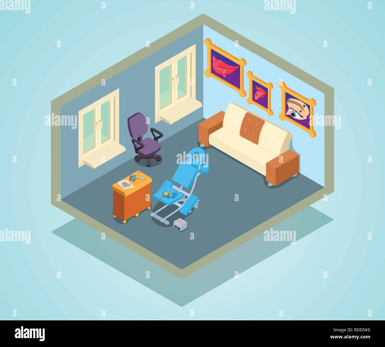 Tattoo concept banner, isometric style Stock Vector Image & Art - Alamy