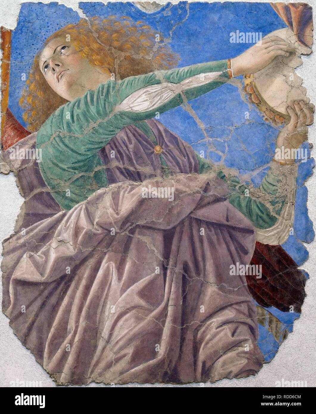 Musician angel. Museum: Pinacoteca Vaticana, Rome. Author: MELOZZO DA FORLI Stock Photo - Alamy