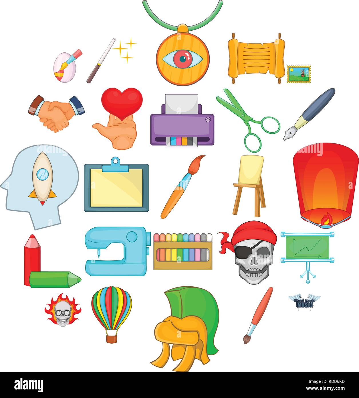 Creativity intelligence icons set, cartoon style Stock Vector Image ...