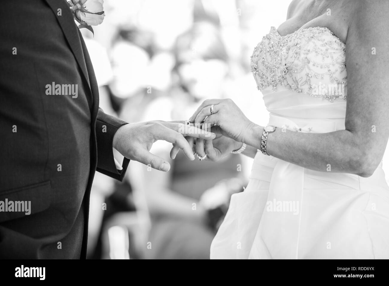 Hand with wedding rings hi-res stock photography and images - Alamy
