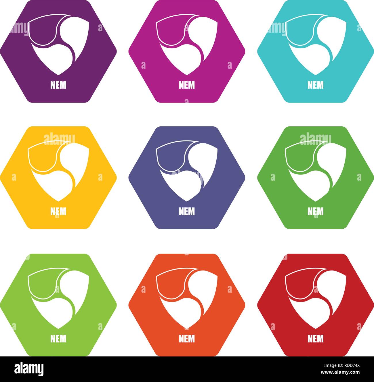 Nem icons set 9 vector Stock Vector Image & Art - Alamy