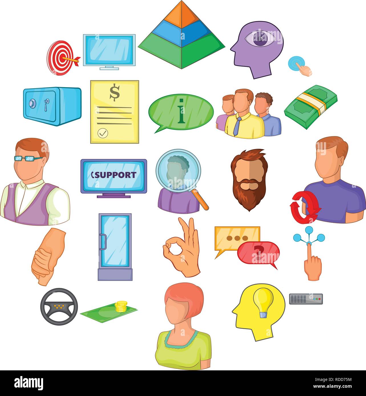 Crew icons set, cartoon style Stock Vector Image & Art - Alamy