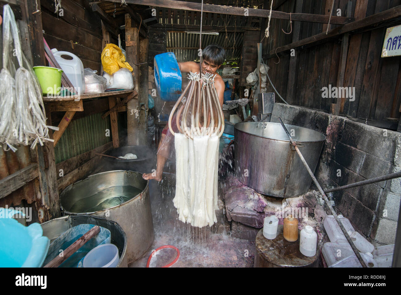 the Silk production and factory of Aood Bankura Thai silk at the Silk ...