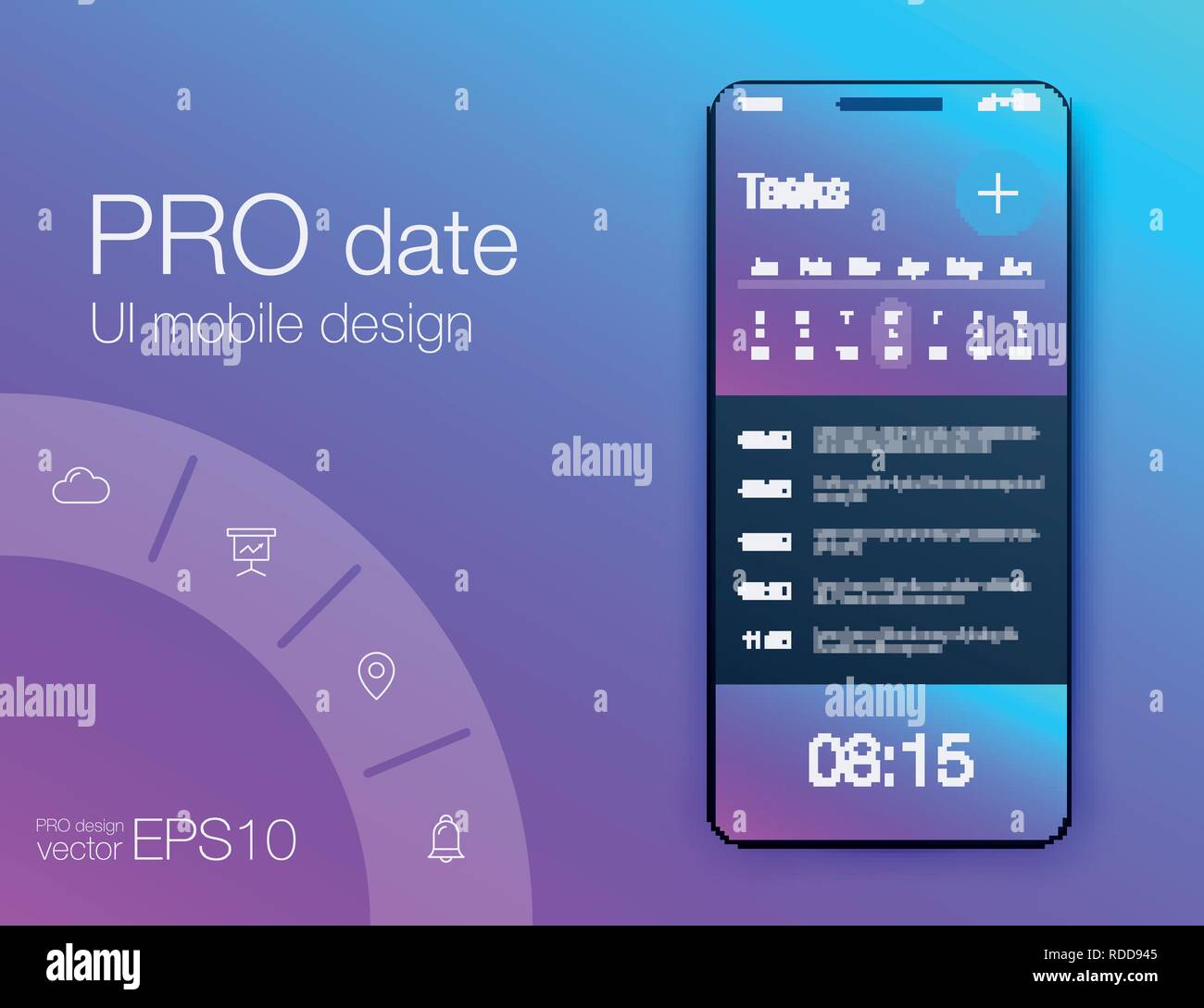 User interface with infographics with charts and graphs in flat design ...