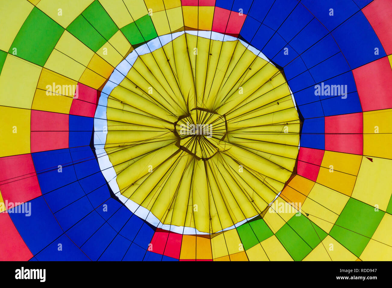 Bottom view from the inside at the multicolored balloon dome Stock ...