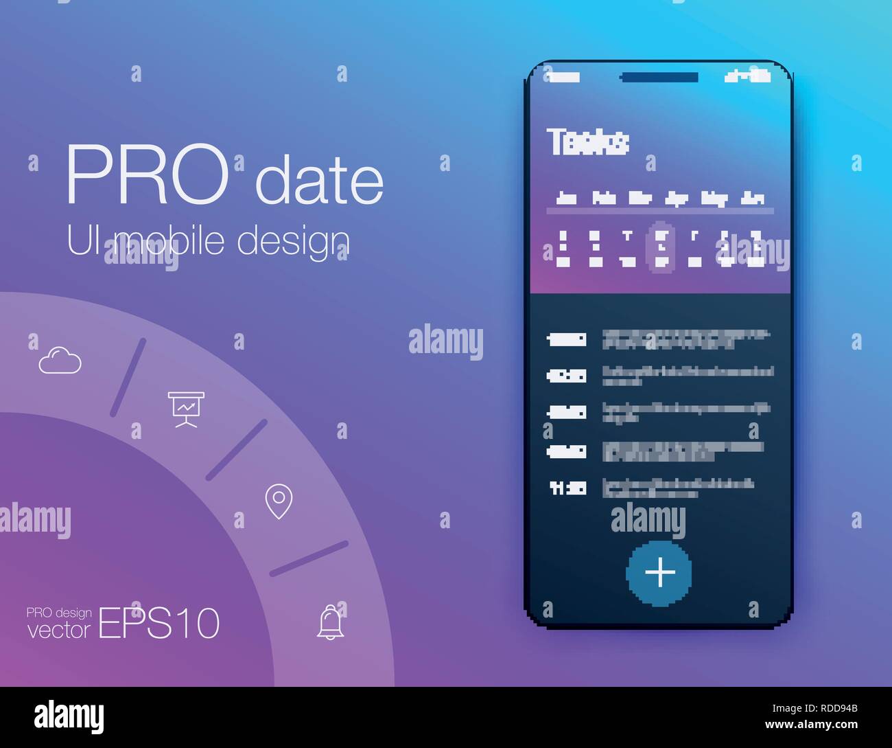 User interface with infographics with charts and graphs in flat design ...