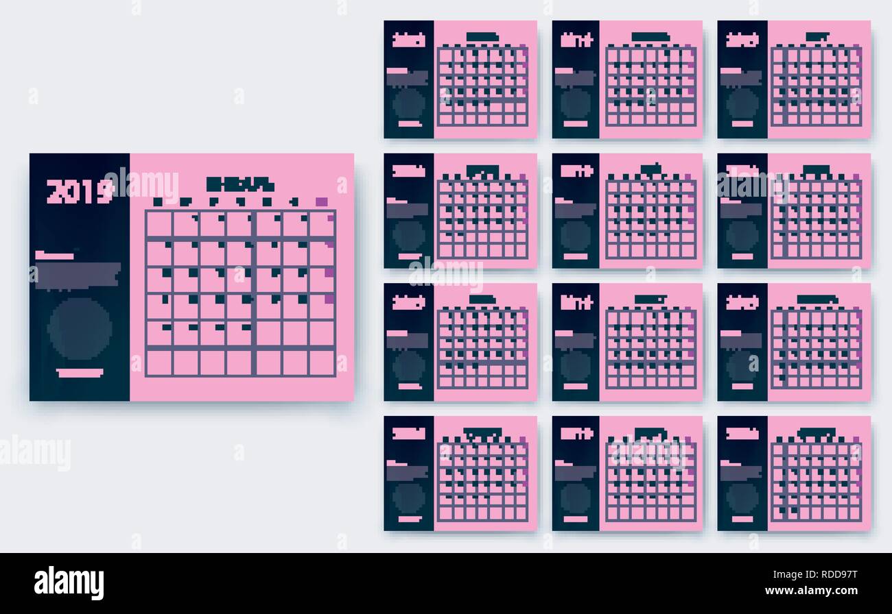 simple calendar 2019, Stock vector eps10. Color design Stock Vector ...