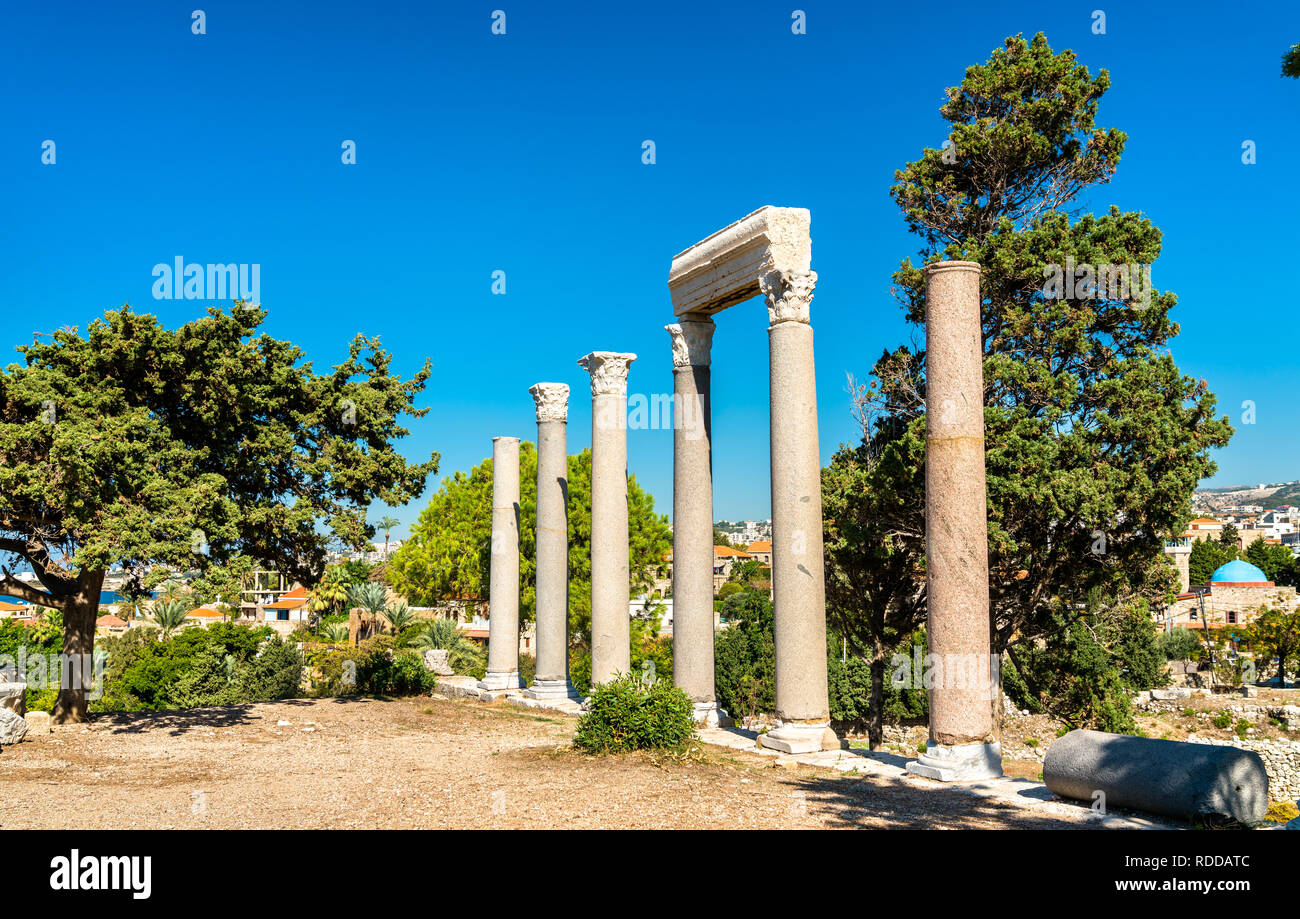 Ruins of Byblos in Lebanon, a UNESCO World Heritage Site Stock Photo ...
