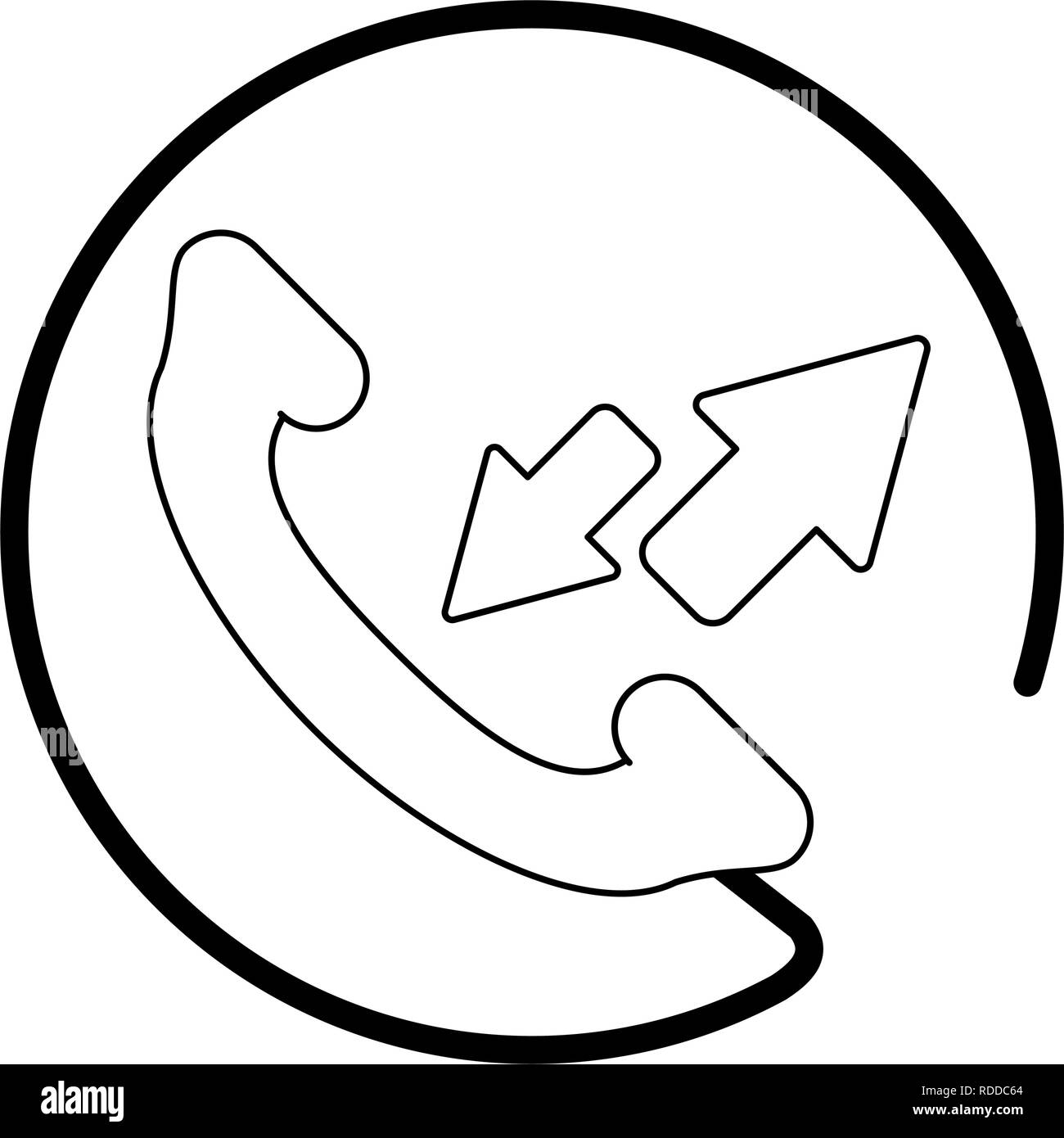 Call center and customer service black and white Stock Vector Image ...