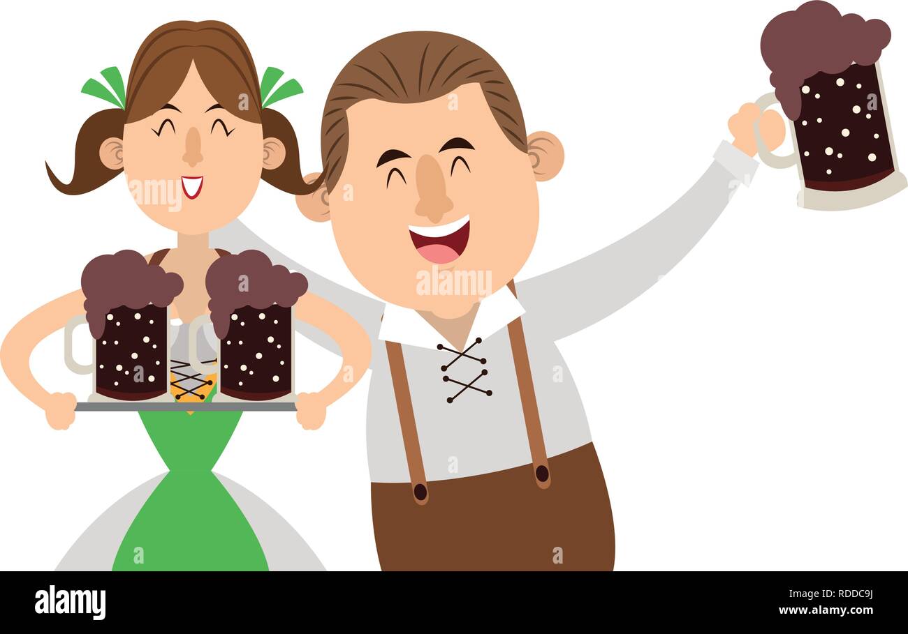 Bavarian people oktoberfest cartoon Stock Vector Image & Art - Alamy