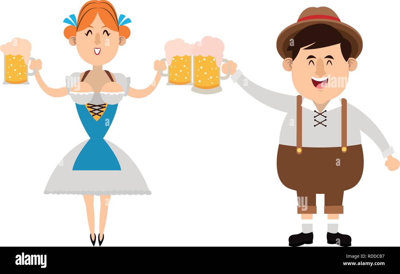 Bavarian people oktoberfest cartoon Stock Vector Image & Art - Alamy