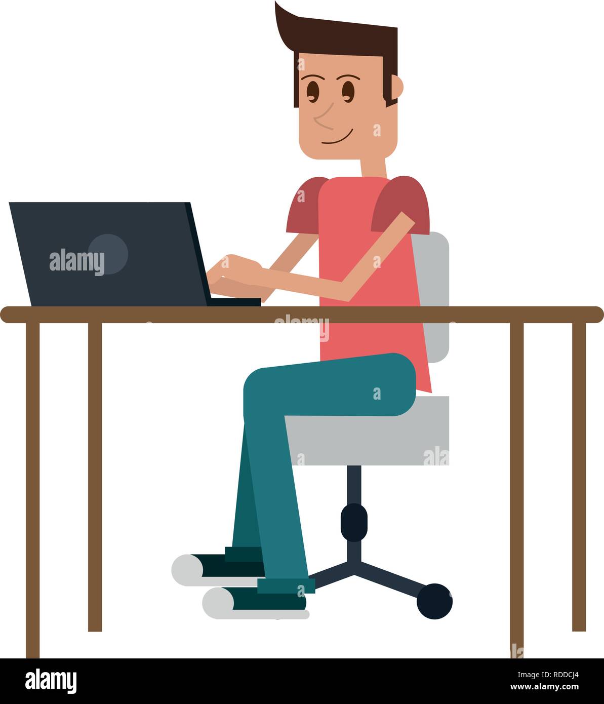 Smiling university student sitting Stock Vector Images - Alamy