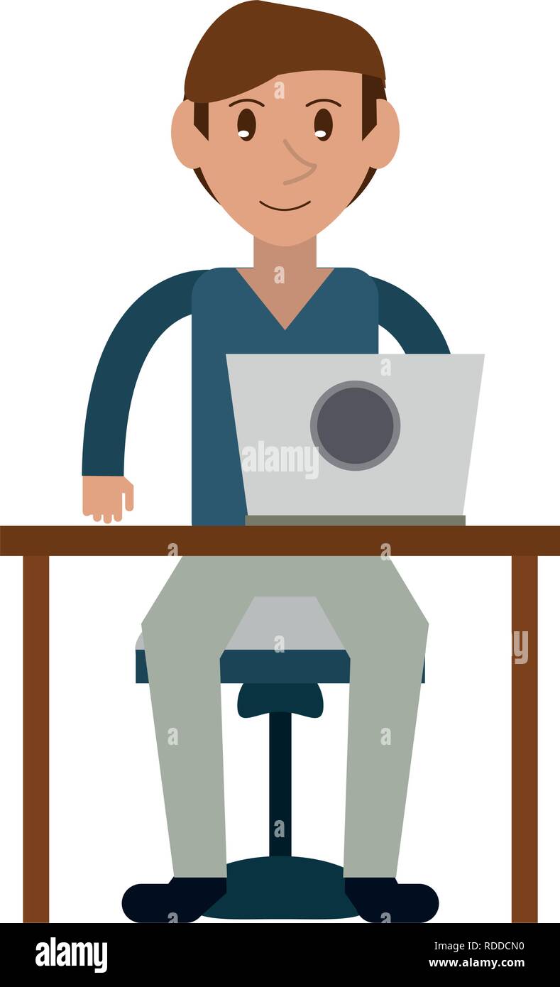 student with computer Stock Vector Image & Art - Alamy