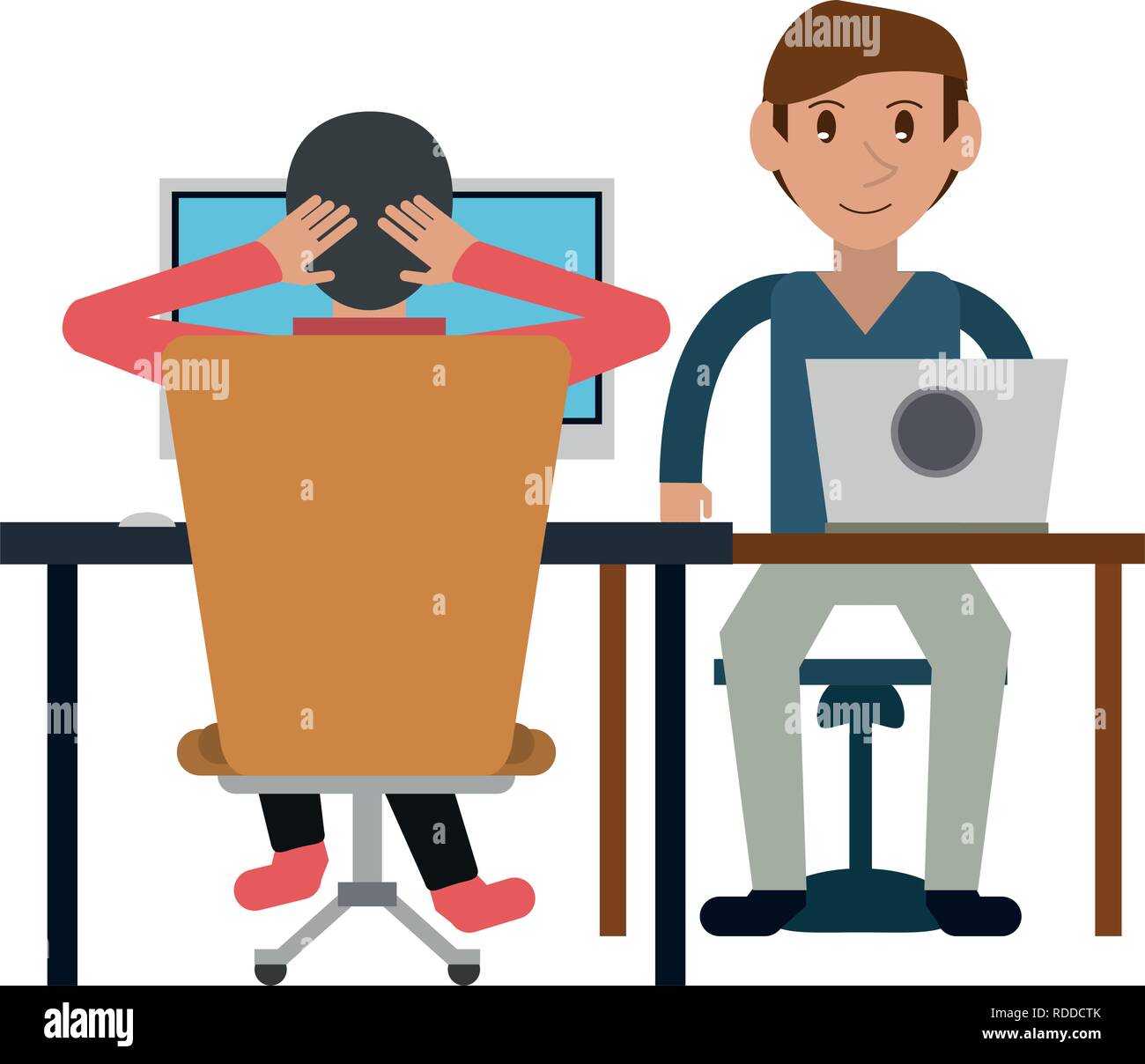 students working with computer Stock Vector Image & Art - Alamy