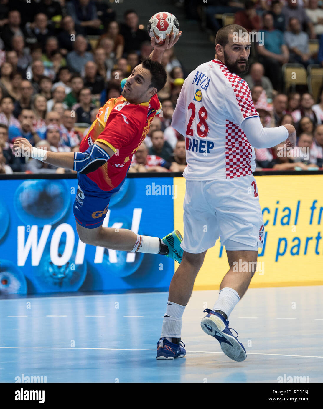 17 January 2019, Bavaria, München: Handball: World Championship, Spain ...
