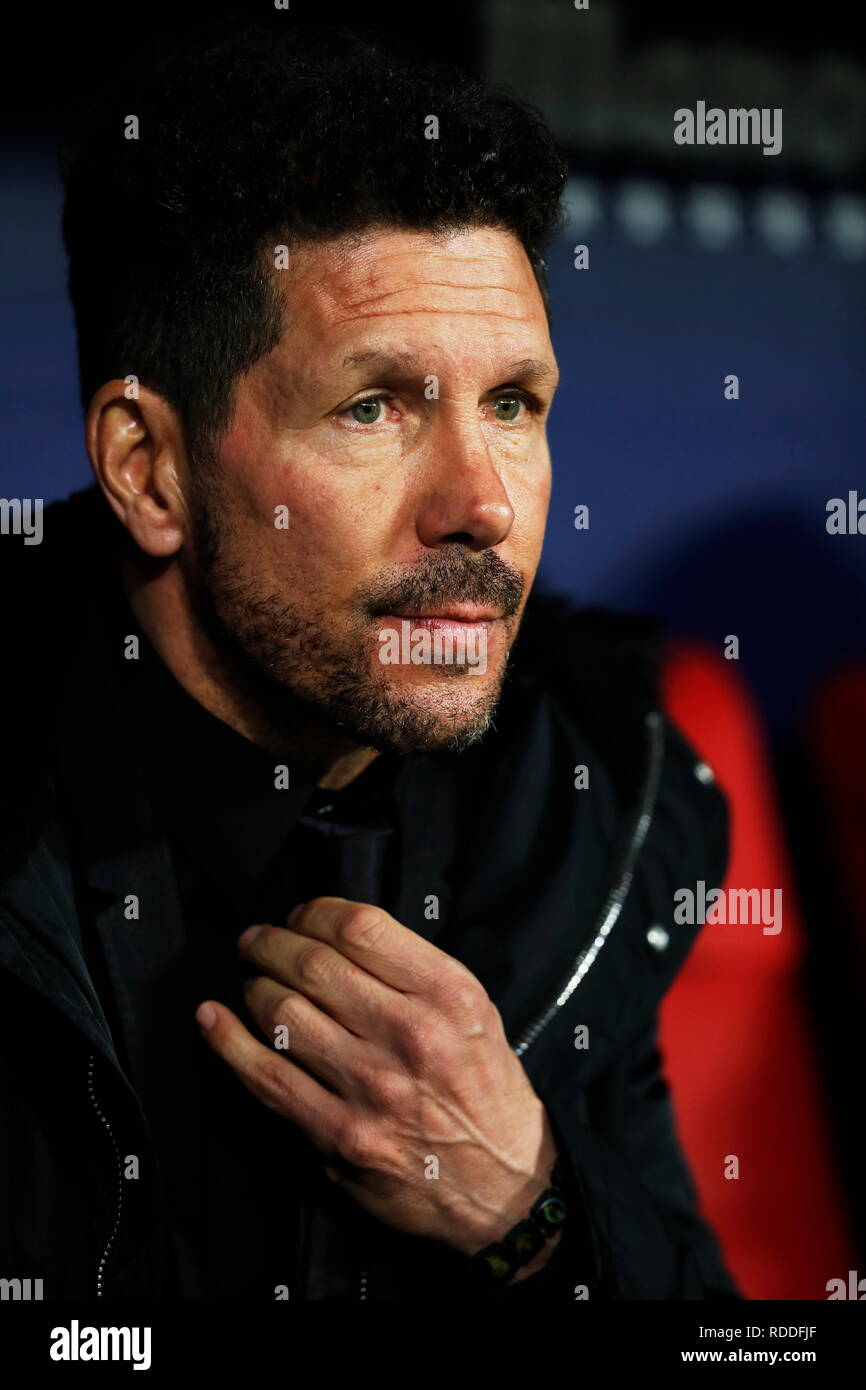 Madrid, Spain. 16th Jan, 2019. Diego Simeone (Atletico) Football/Soccer ...
