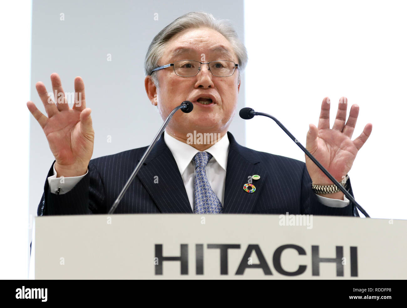 Tokyo, Japan. 17th Jan, 2019. Japanese electronics giant Hitachi ...