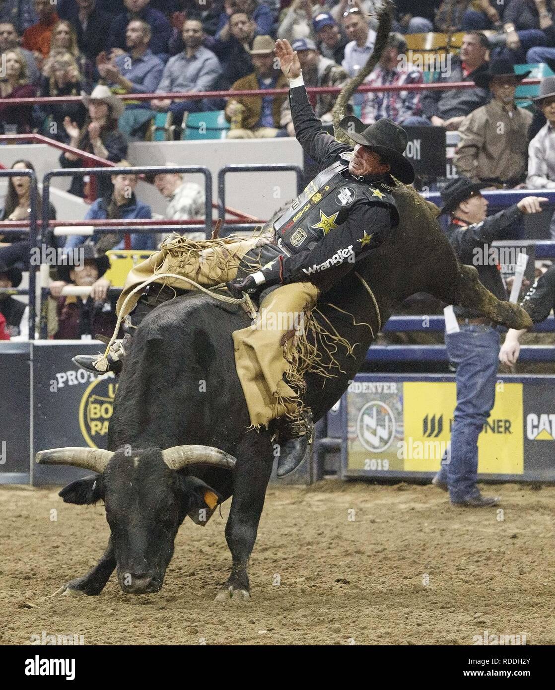 Denver, Colorado, USA. 16th Jan, 2019. Bull Rider Stormy Wing of ...